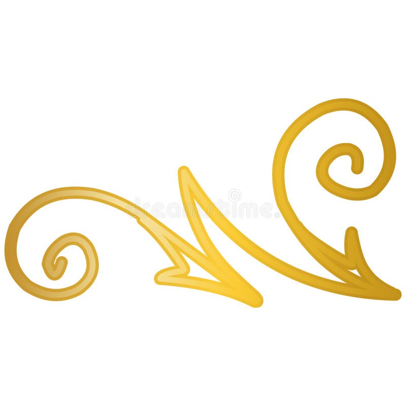 Gold Swirl Calligraphic Elements Stock Illustration - Illustration of ...
