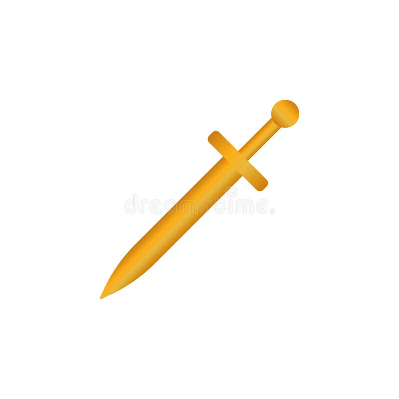 Gold Sword. Vector Illustration. Stock Vector - Illustration of damage ...