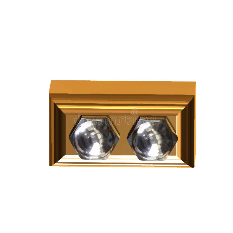 Gold Symbol with Metal Bolts Stock Vector - Illustration of light, type ...