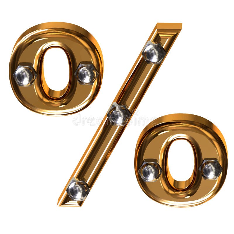 Gold Symbol with Metal Bolts Stock Vector - Illustration of graphic ...