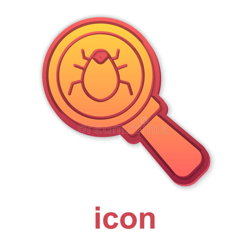 Gold System Bug Concept Icon Isolated on White Background. Code Bug ...