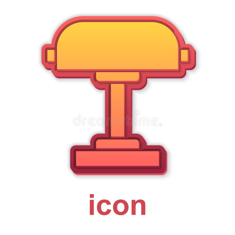 Gold Table Lamp Icon Isolated on White Background. Desk Lamp Stock ...