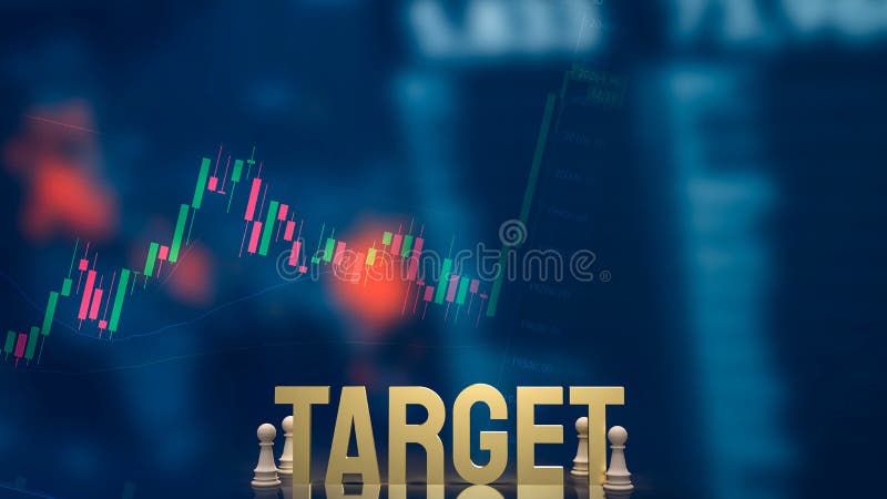 The Gold Target Word and Chess for Business Concept 3d Rendering Stock ...