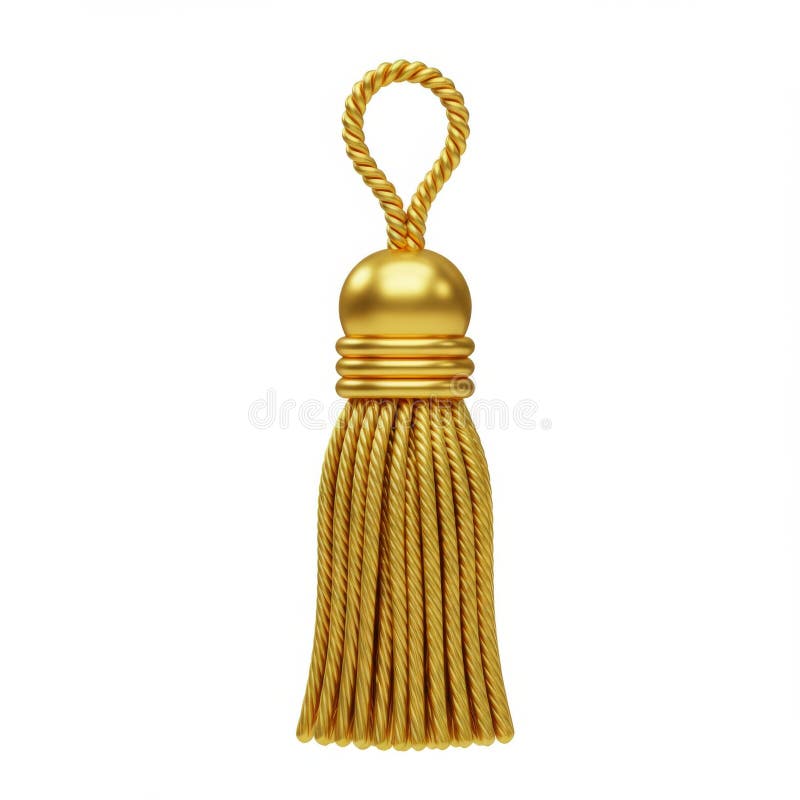 Gold Tassel Decoration with White Background Stock Image - Image of ...