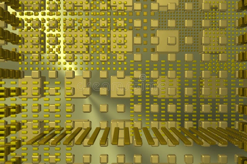 Gold Hi-tech Banner with Glowing Light Technology Background Modern ...