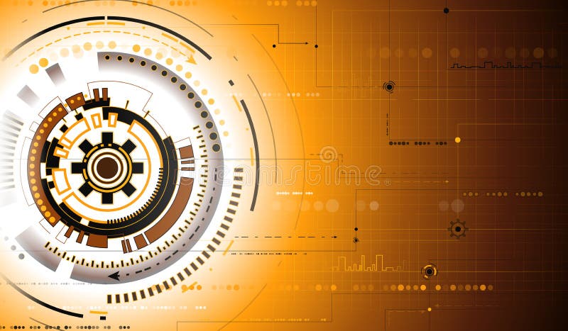 Gold tech background stock vector. Illustration of cyberspace - 70121623