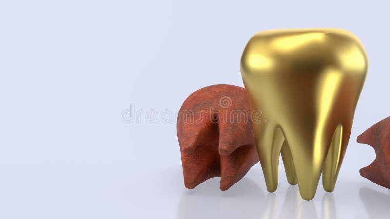 The Gold Teeth for Dental Concept 3d Rendering Stock Illustration ...