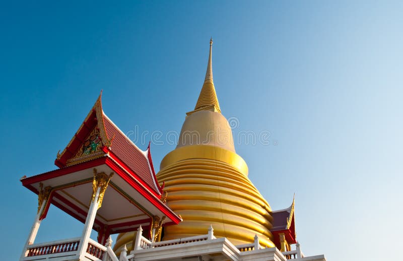 Gold temple in Thailand. stock image. Image of destinations - 18239791
