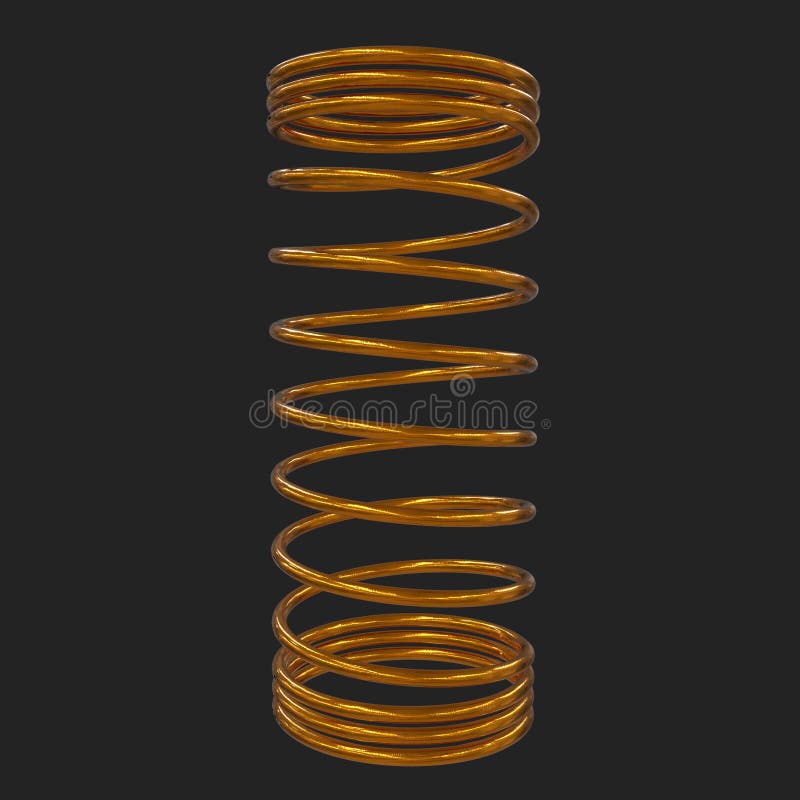Gold spring 3d stock illustration. Illustration of bounce - 116301012