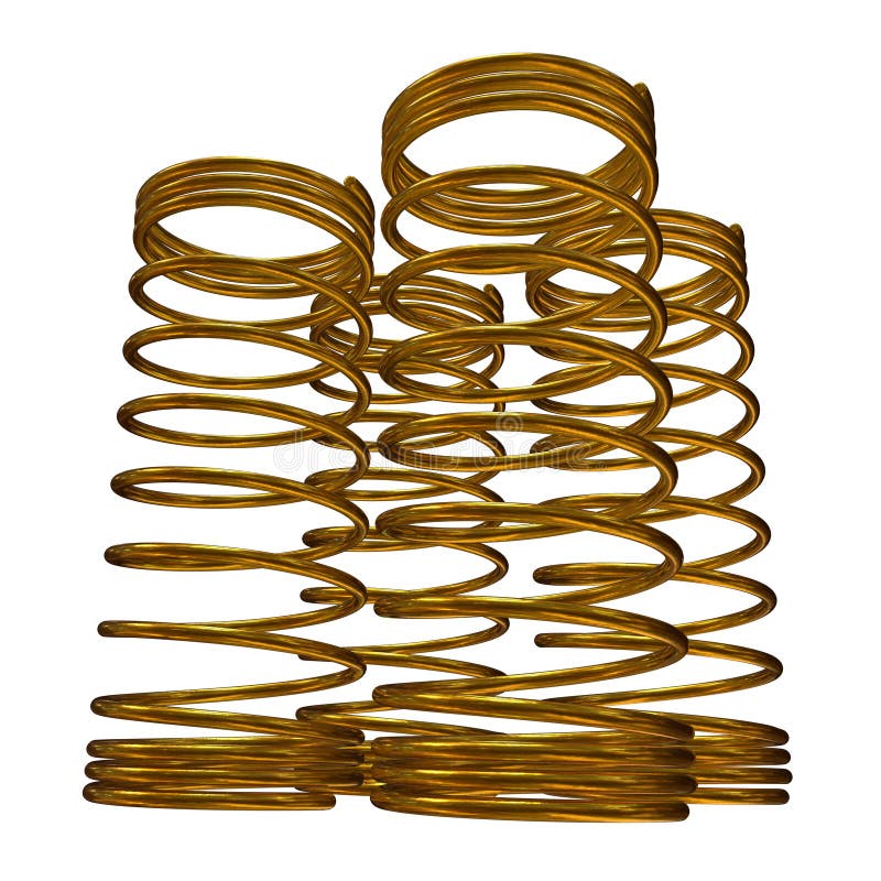 Gold spring 3d stock illustration. Illustration of closeup - 116436770