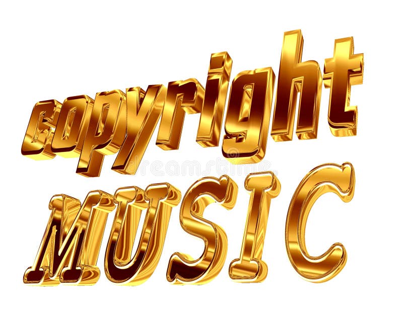Gold Text Copyright Photos on a White Background Stock Illustration ...