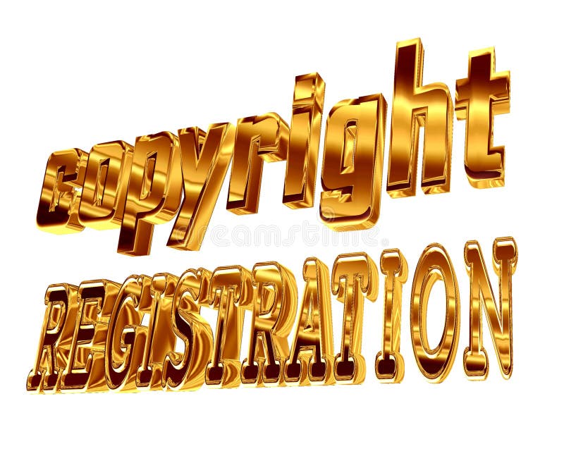 Registration - Gold Text on Black Background - 3D Rendered Royalty Free ...