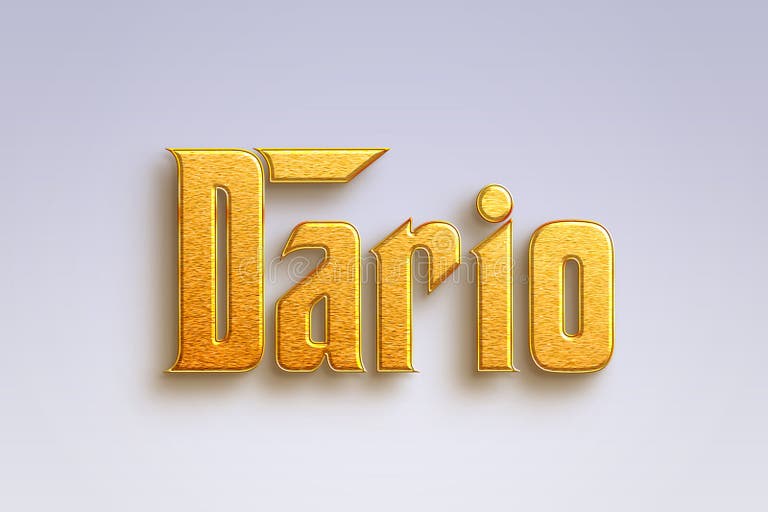 Gold Text Effect of Spanish Name Dario on Light-blue Background Stock ...