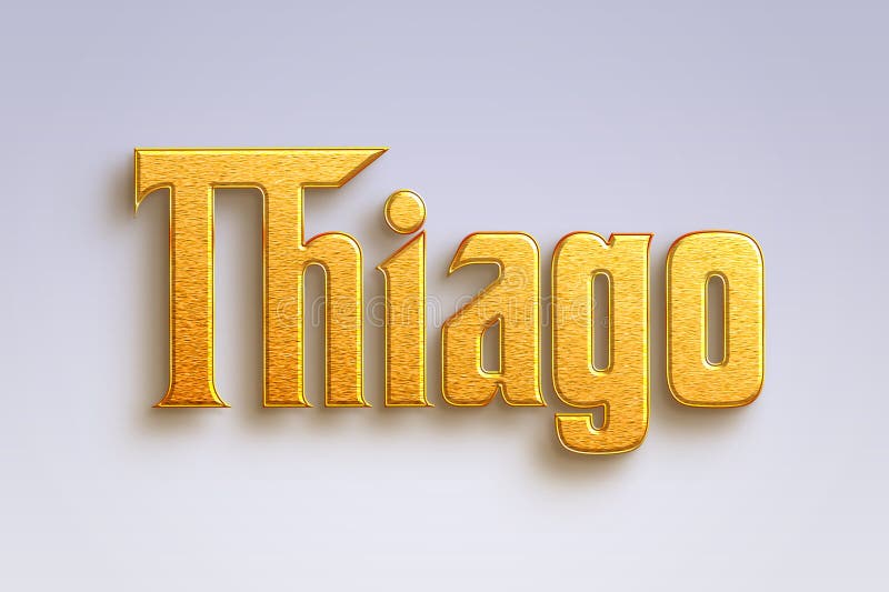 Gold Text Effect of Spanish Name Thiago on Light-blue Background Stock ...