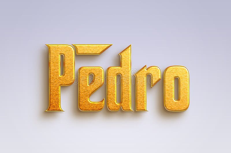 Gold Text Effect of Spanish Name Pedro on Light-blue Background Stock ...