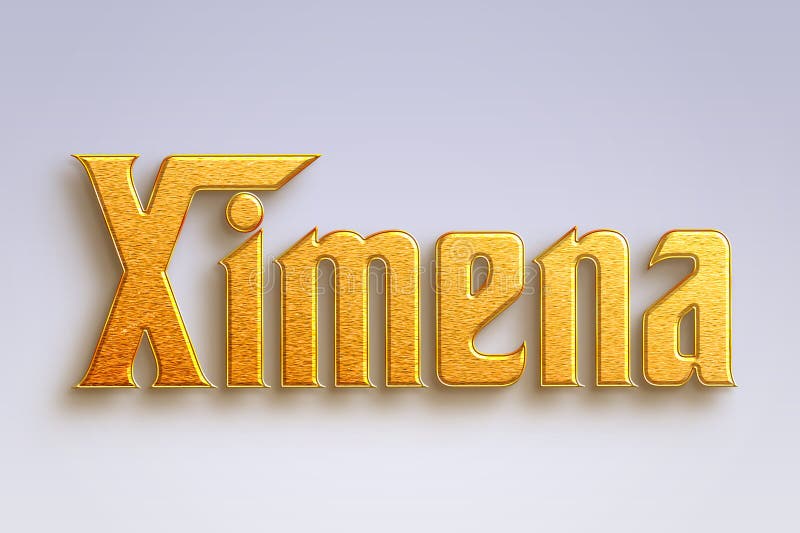Gold Text Effect of Spanish Name Ximena on Light-blue Background Stock ...