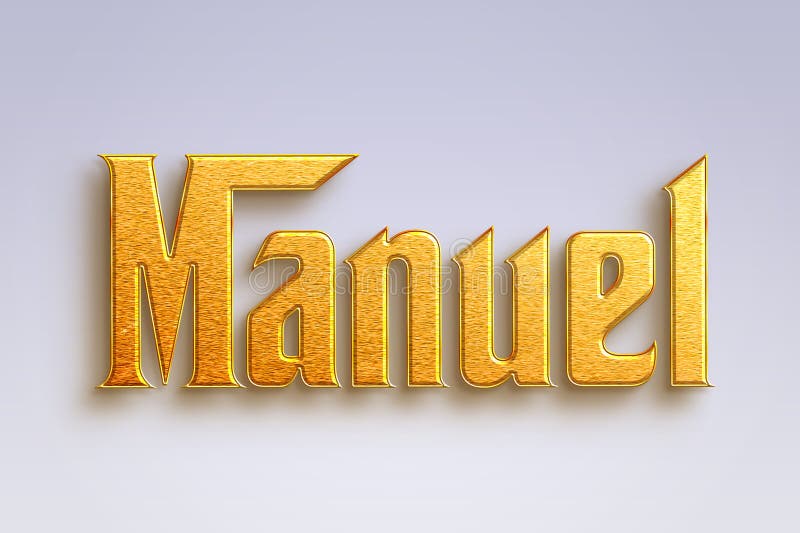 Gold Text Effect of Spanish Name Manuel on Light-blue Background Stock ...