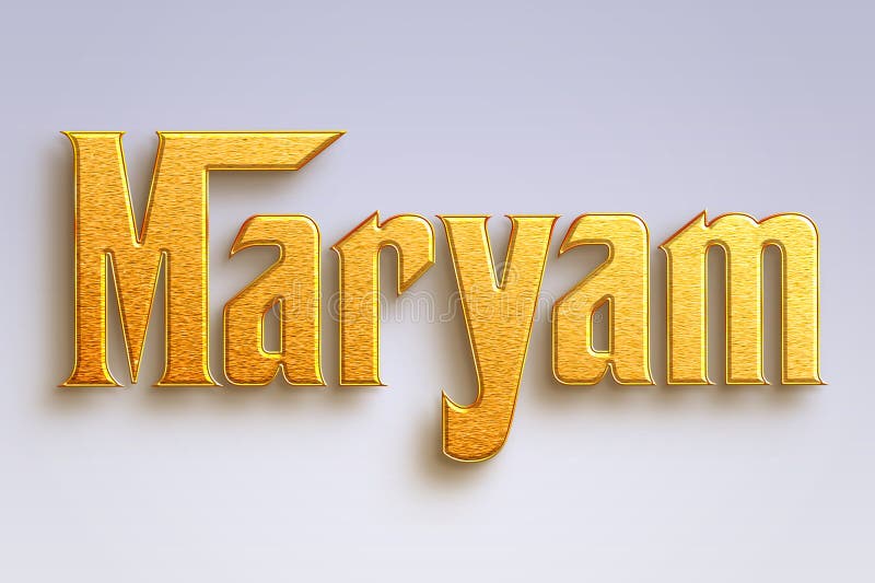 Gold Text Effect of Arabic Name Maryam on Light-blue Background Stock ...
