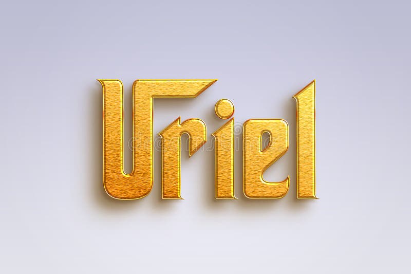 Gold Text Effect of Spanish Name Uriel on Light-blue Background. Stock ...