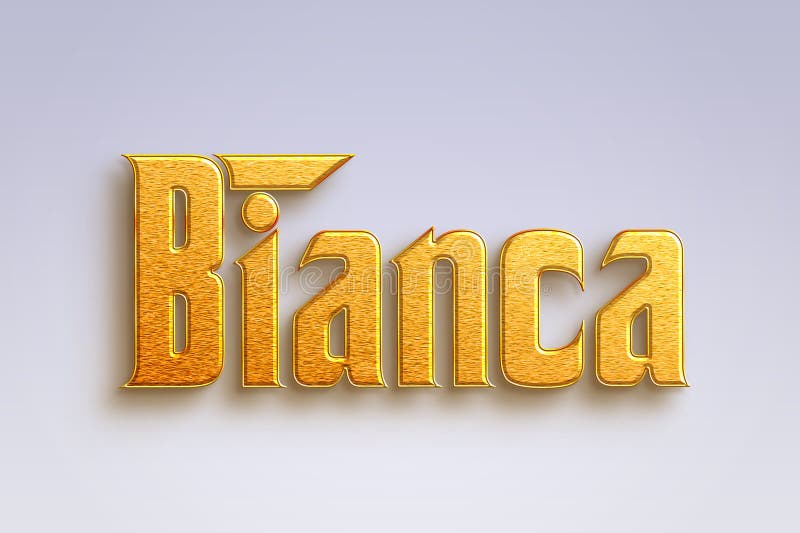 Gold Text Effect of Spanish Name Bianca on Light-blue Background. Stock ...