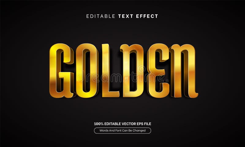 Gold Text Effect, Editable Golden Text Font Style Effect Stock Vector ...