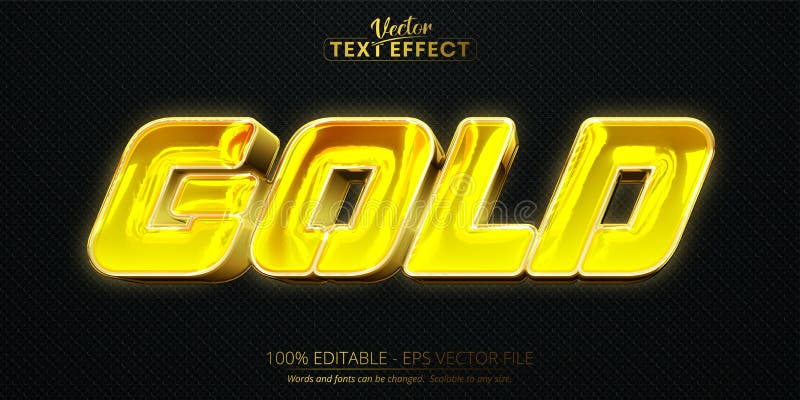 Gold Text Effect, Editable Luxury Golden Text Style Stock Vector ...