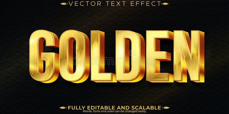 Gold Text Effect, Editable Luxury and Royal Text Style Stock Vector ...