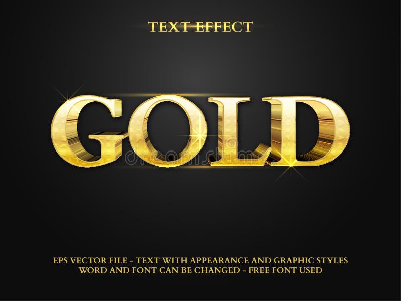 Red Gold Editable Text Effect Premium Style. Stock Vector ...