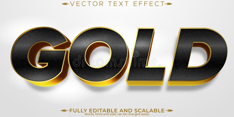 Gold Text Effect, Editable Royal and Shiny Text Style Stock Vector ...