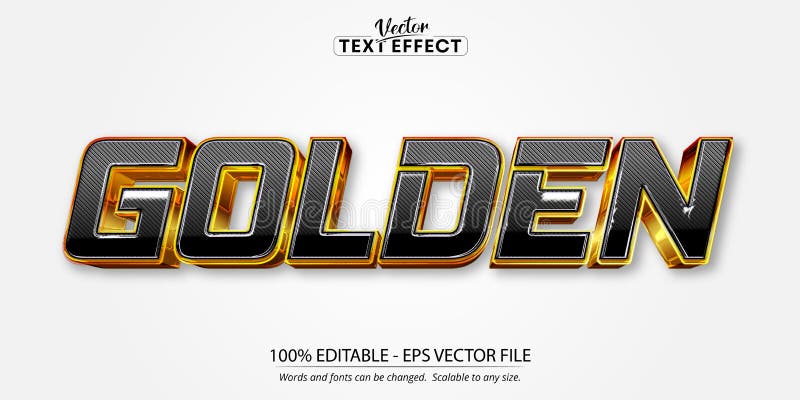 Gold Text Effect, Editable Shiny Golden Text Style Stock Vector ...