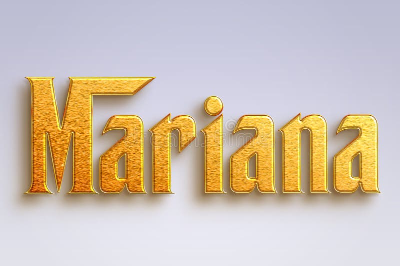 Gold Text Effect of Spanish Name Mariana on Light-blue Background Stock ...