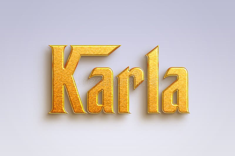 Gold Text Effect of Spanish Name Karla on Light-blue Background Stock ...