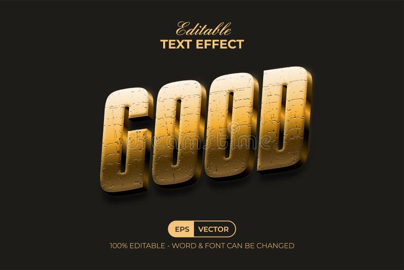 Gold Text Effect Good Style. Editable Text Effect. Stock Vector ...