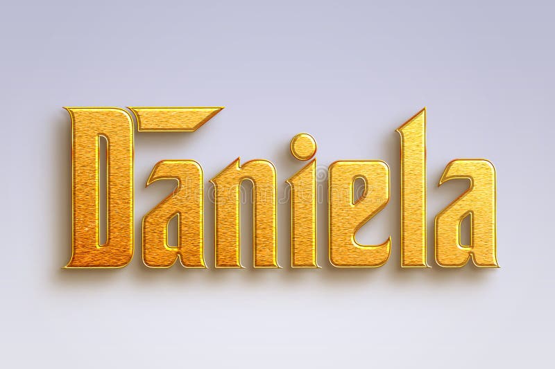 Gold Text Effect of Spanish Name Daniela on Light-blue Background Stock ...