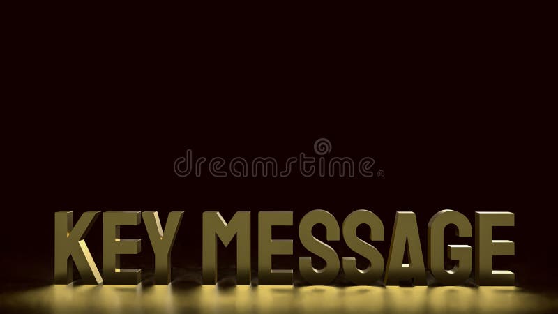 The Gold Text Key Message on Black Background 3d Rendering Stock ...