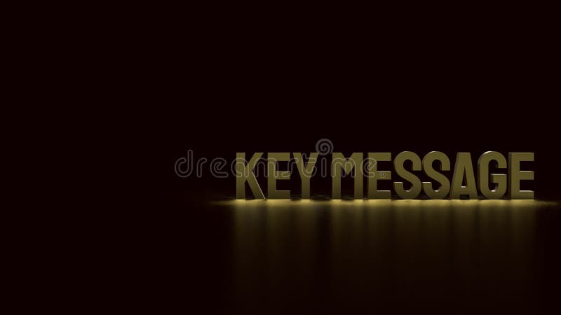 The Gold Text Key Message on Black Background 3d Rendering Stock ...
