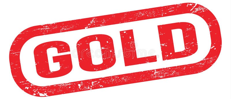 GOLD, Text on Red Rectangle Stamp Sign Stock Illustration ...