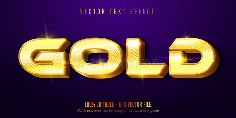 Gold Text, Shiny Gold Style Editable Text Effect Stock Vector ...