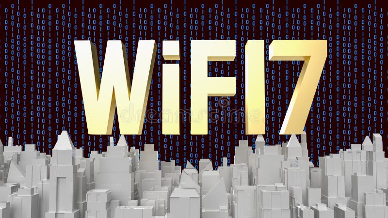 The Gold Text Wifi 7 for Internet or Technology Concept 3d Rendering ...