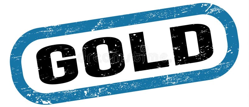GOLD, Text Written on Blue-black Stamp Sign Stock Illustration ...