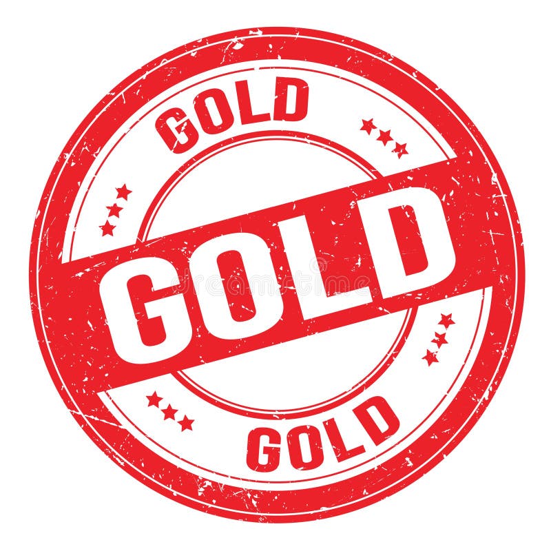 GOLD Text on Red-black Grungy Stamp Sign Stock Illustration ...