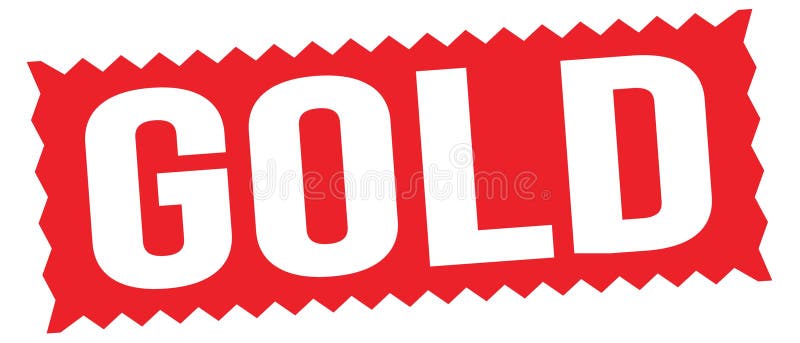GOLD Text Written on Red Stamp Sign Stock Illustration - Illustration ...