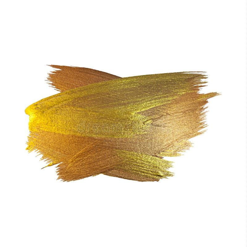 Gold Texture Paint Stain Illustration. Hand Drawn Brush Stroke Vector ...