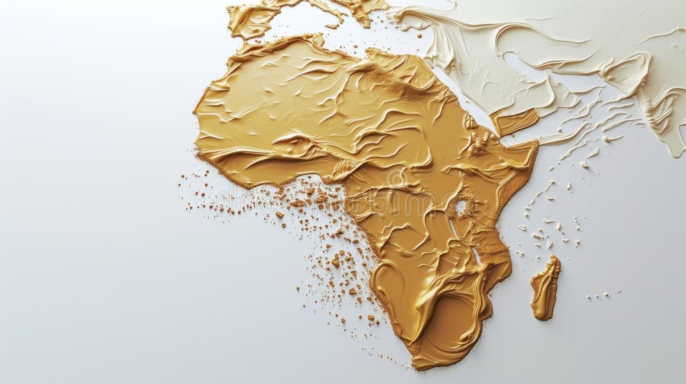Gold Textured Map of Africa in 3D Effect Stock Photo - Image of ...