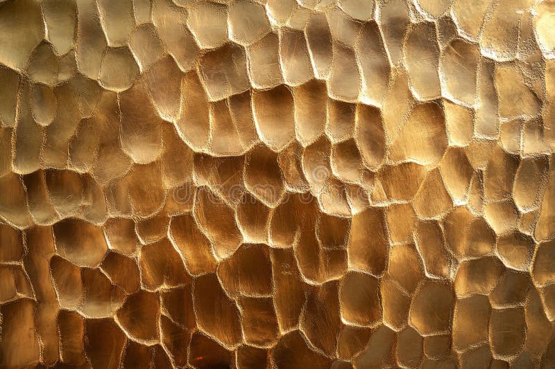 A Gold Textured Surface with a Hammered Finish, Featuring Irregular ...