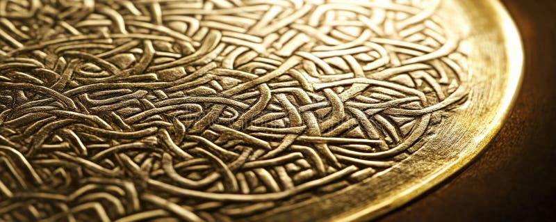 A Gold Textured Surface with Intricate, Celtic Knotwork Patterns ...