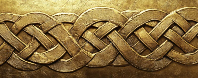 A Gold Textured Surface with Intricate, Celtic Knotwork Patterns ...