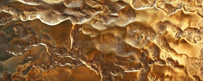 A Gold Textured Surface with a Rugged, Hand-hammered Finish, Showcasing ...