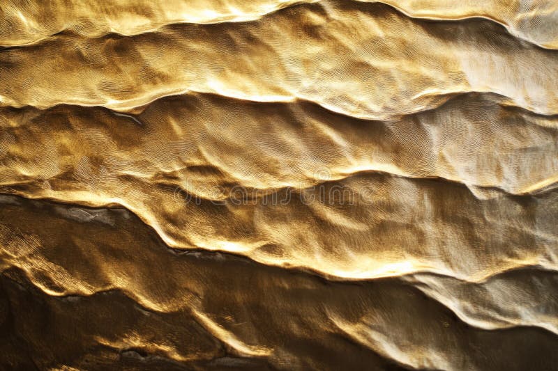 A Gold Textured Surface with a Smooth, Rippled Pattern, Mimicking the ...