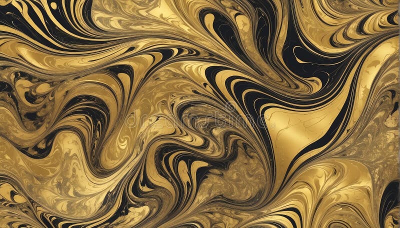 Gold Theme Marbled Paper Design Ai Generated Stock Illustration ...